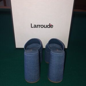 Larroude | Shoes | Wanda Platform Mule In Blue Denim Inspired By Wanda ...